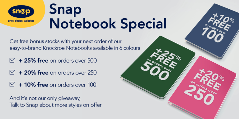 Snap Notebook Special. Up to +25% Bonus Stock – Snap